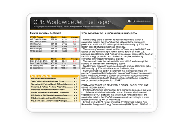 OPIS Worldwide Jet Fuel Report