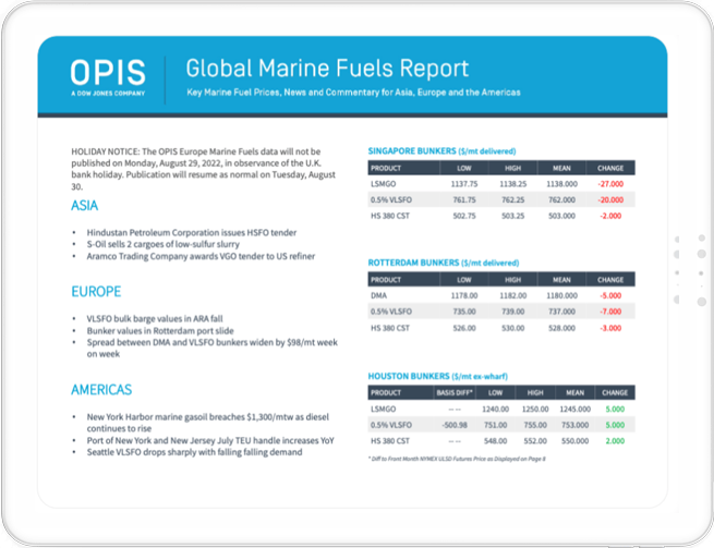 OPIS Global Marine Fuel Report